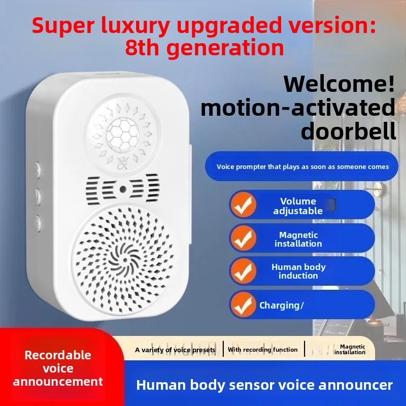 Recordable Sound Rechargeable Human Body Sensor Doorbell Open Door ...