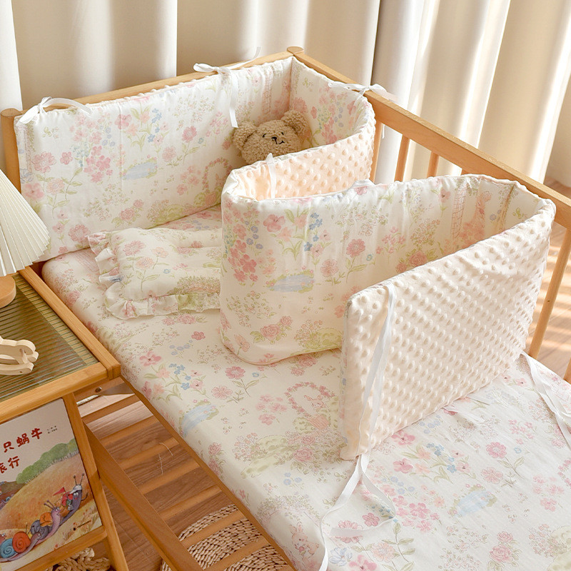 Newborn baby one-piece crib bed Bumper girdle cotton gauze AB sides ...