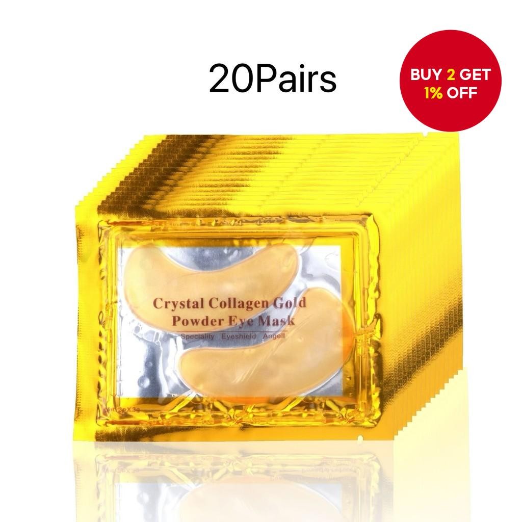 Crystal Collagen Gold Powder Eye Masks (20 Pairs) Topeng Mata Serbuk ...
