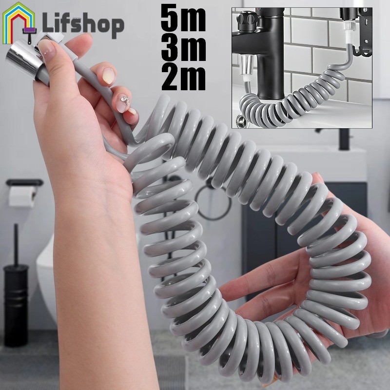 PVC Retractable Shower Hose Auto Rebound, High Pressure Resistant Anti ...