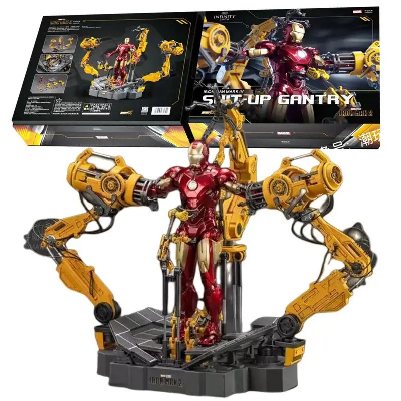 Original Zd Toys Iron Man MK4 With Suit-up Gantry 1/10 Tony Stark Model ...