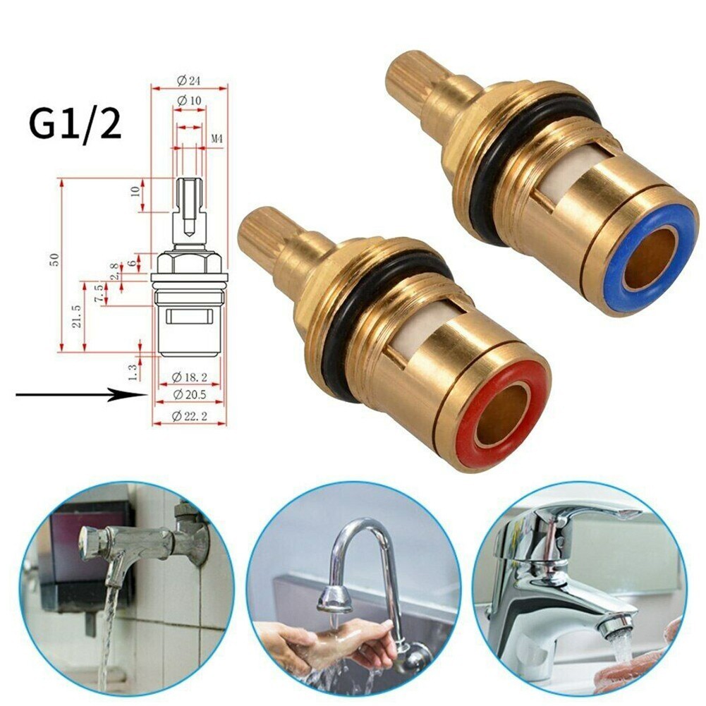 [GO] Replacement Tap Valves Brass Ceramic Disc Cartridge Inner Faucet ...