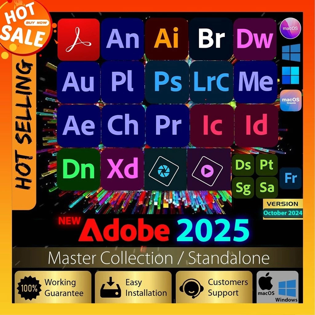 🔥👑Adobe 2025 Photoshop Illustrator InDesign Lightroom Acrobat Premiere ...