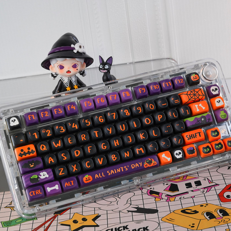 130 Keys Halloween MOA Profile Custom Keyboard Keycaps Dye Sublimation ...