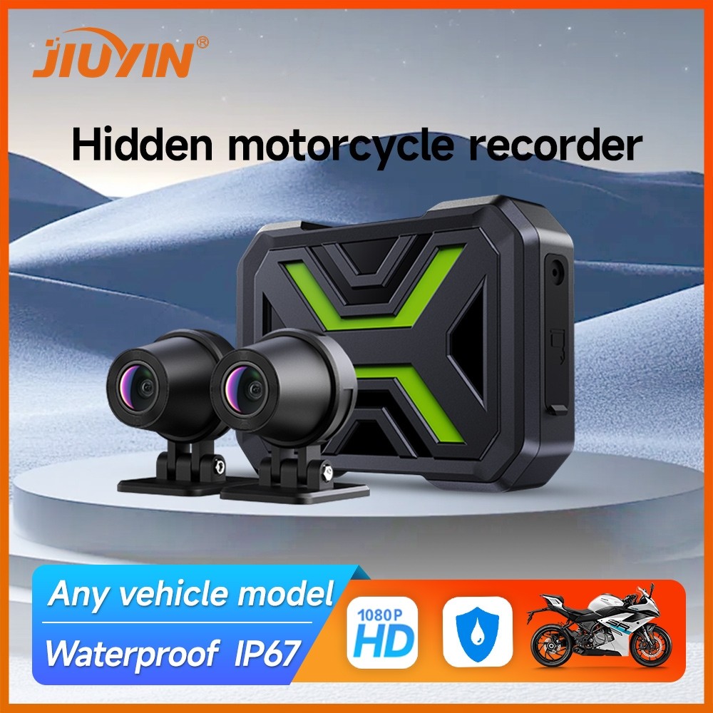 JIUYIN Motorcycle DVR1080P Action Camera Recorder Front & Rearview ...