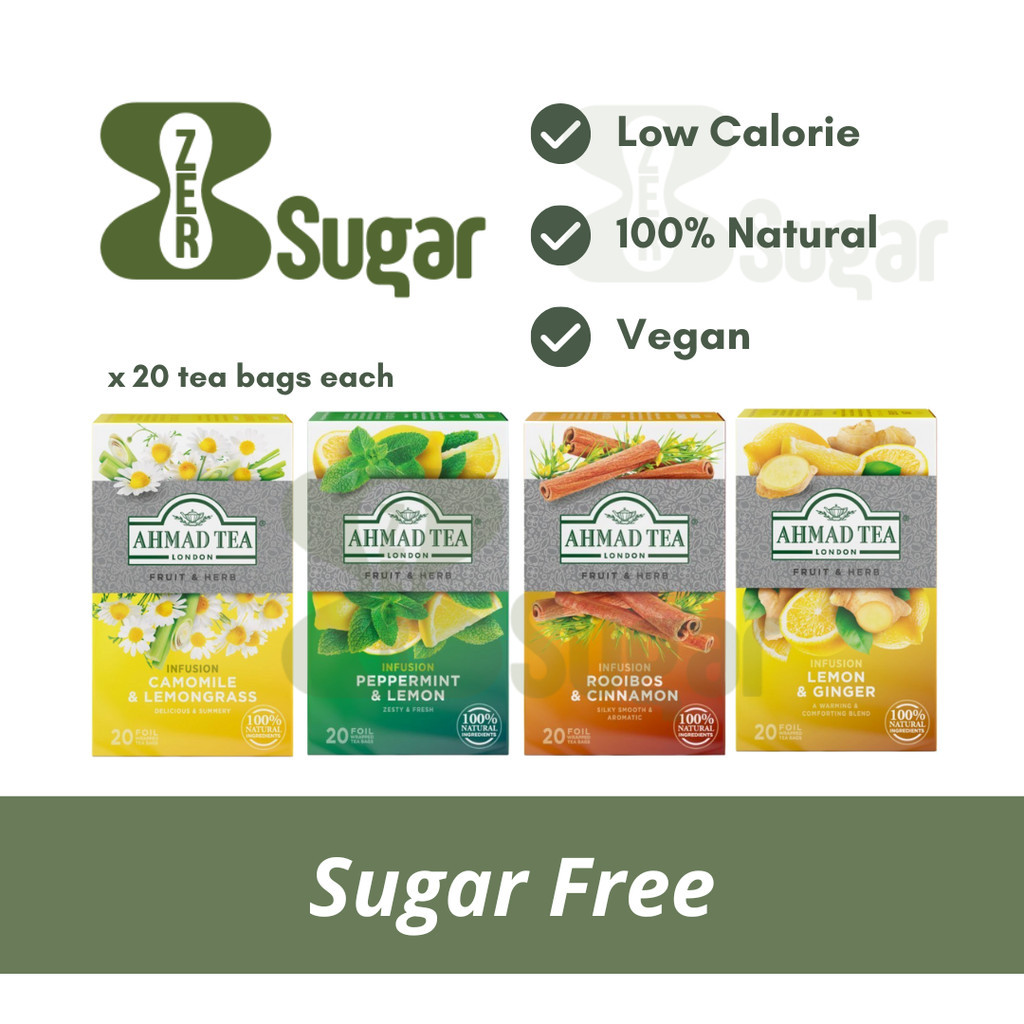 [SUGAR FREE] Ahmad Tea Fruit & Herb Infusion - Lemon & Ginger, Rooibos ...