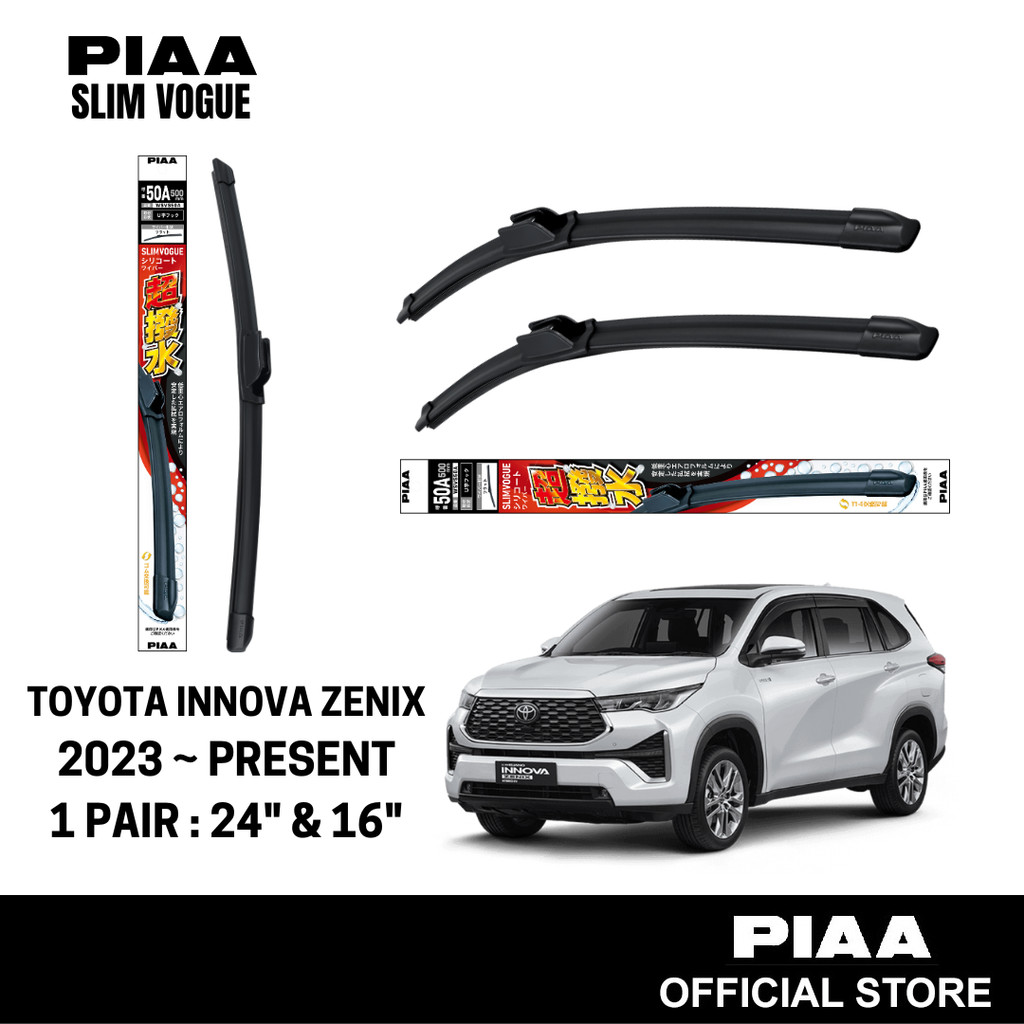 PIAA Slim Vogue Silicone Flat Wiper For Toyota Innova Zenix 2023 ...