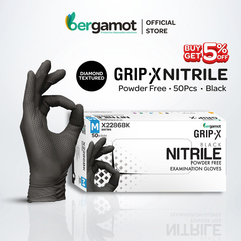 MECHANICAL Grip-X Nitrile Powder Free Mechanical Working Gloves ...