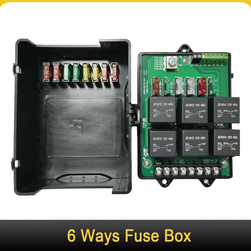 12V Fuse Relay Box Automotive Universal Fuse Panel with 6 Way Relays ...