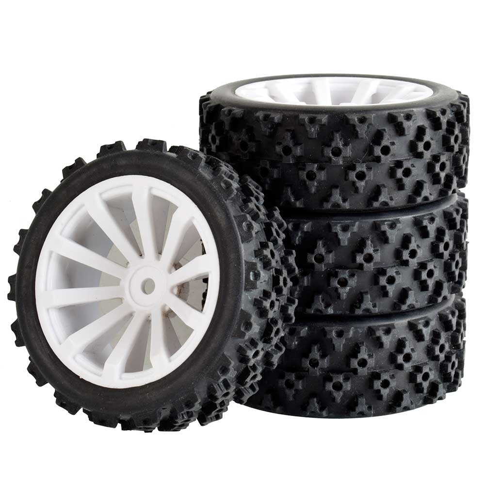RC 601-6096 Plastic Rim & Rally Tires 70mm For 1/10 Flat Run to Rally ...