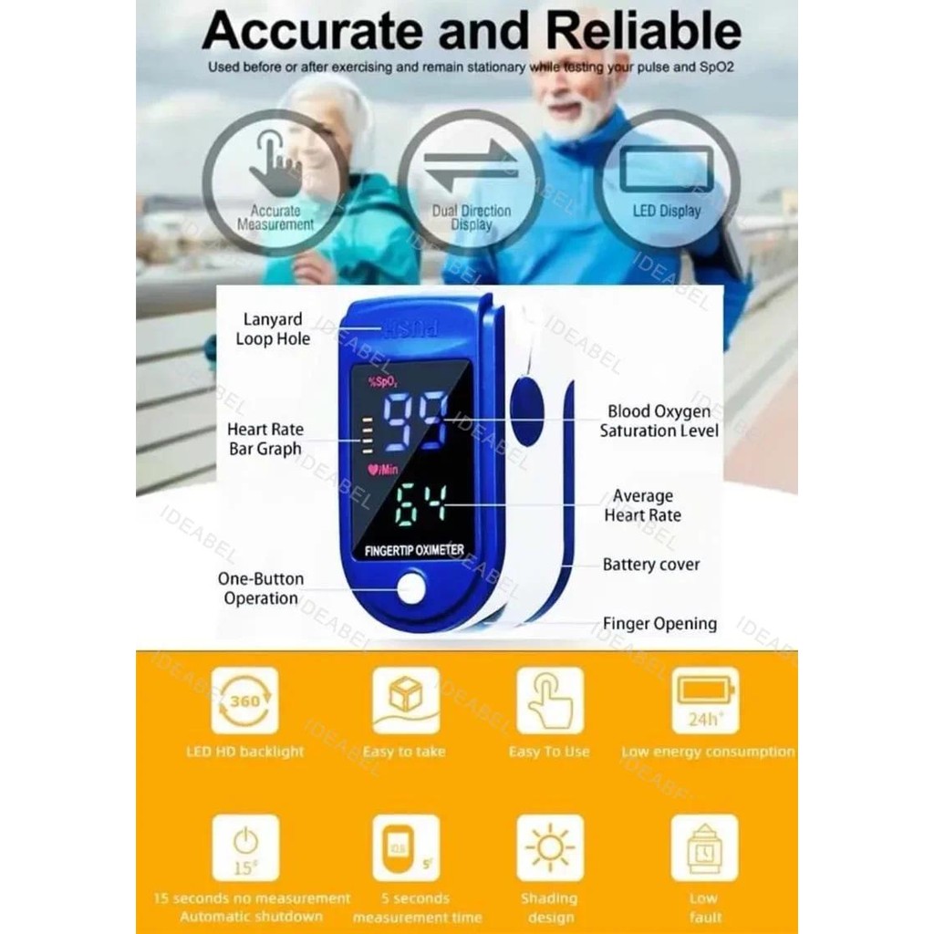 Pulse Oximeter Finger Thermometer Baby Adult Medical Ear Thermometer ...