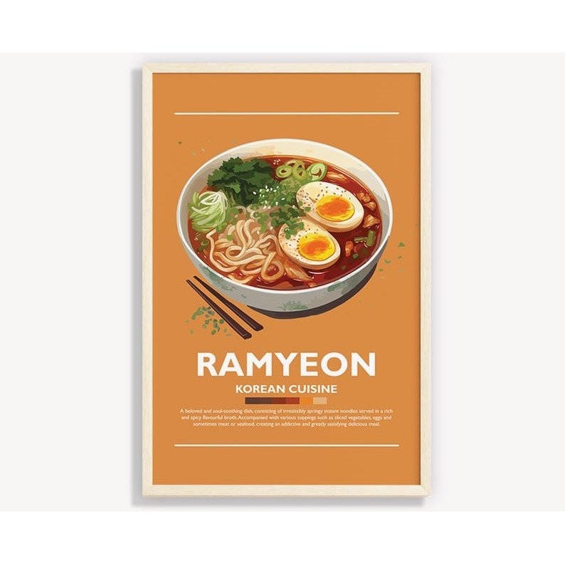 Samsung Instant Noodle Poster Korean Quality: Simple Ramen Art Print ...