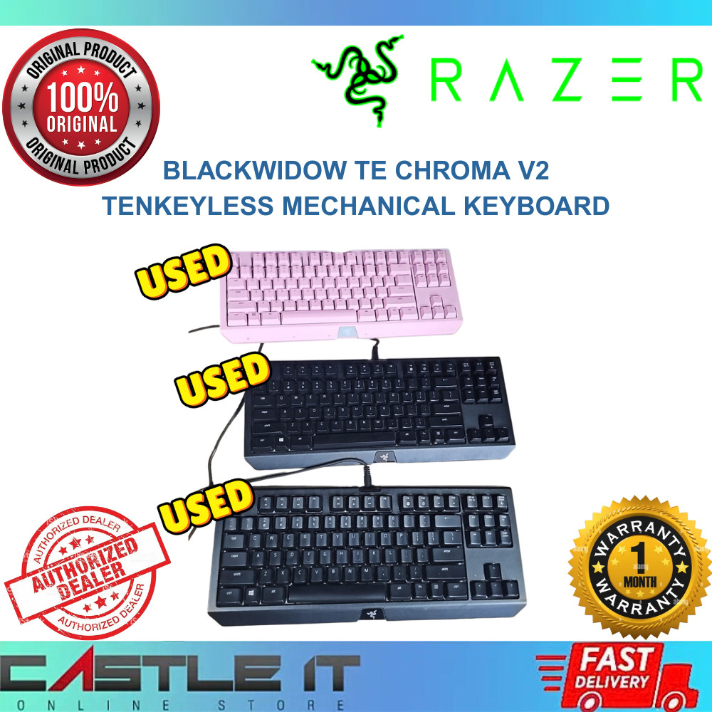 Razer BlackWidow TE Chroma V2 Tenkeyless Mechanical Keyboard Pink Black ...