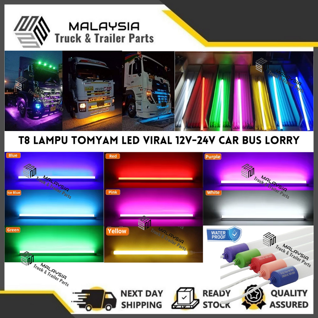 LED Lampu Tomyam Viral 48 Inch Waterproof 12V 24V | Lampu Tube T8 ...
