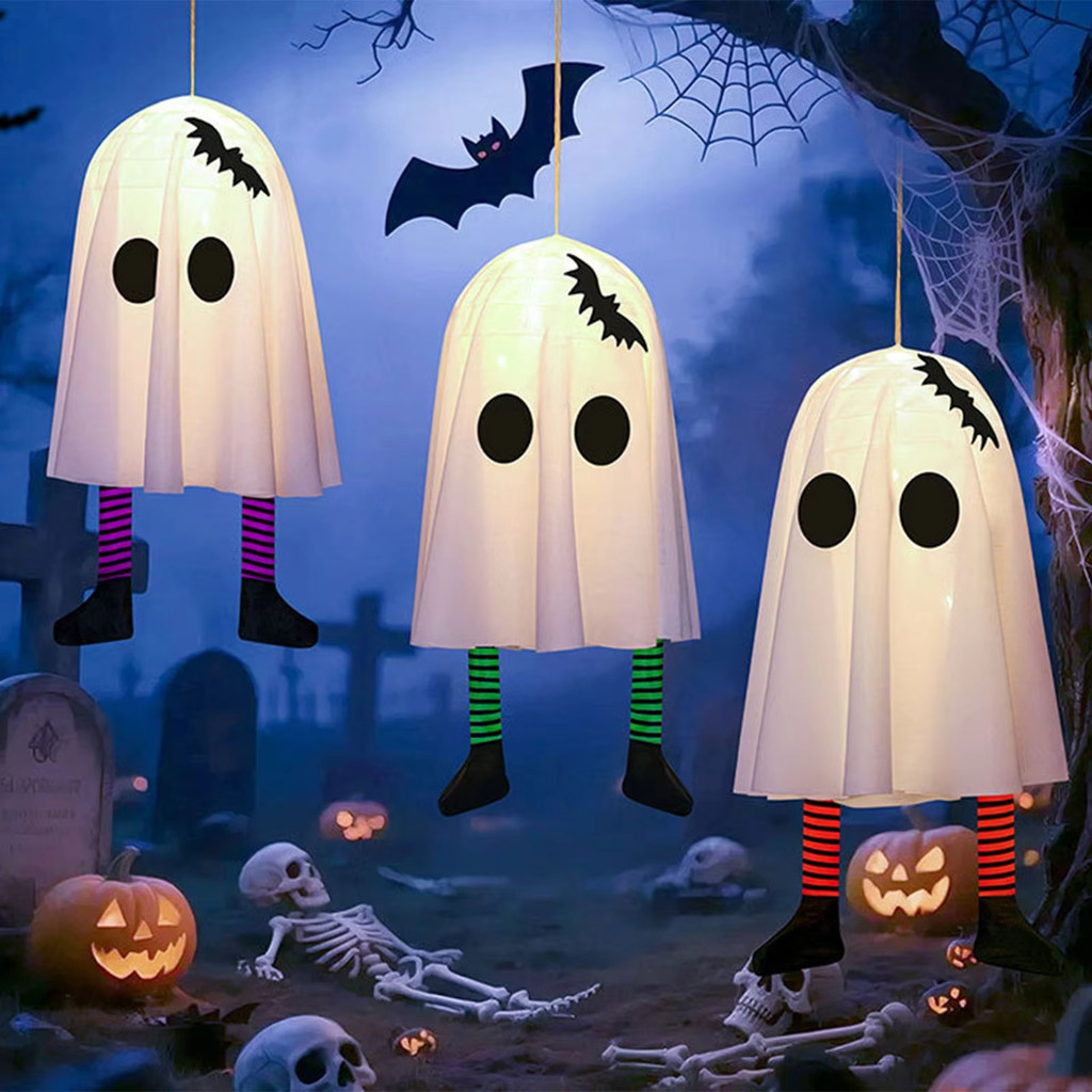Halloween Hanging Ghost LED Horror Props with Fairy Light Indoor ...