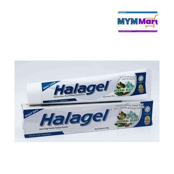 Ubat Gigi Herba Halagel Miswak Dan Rock Salt Blue 200g | Shopee Malaysia