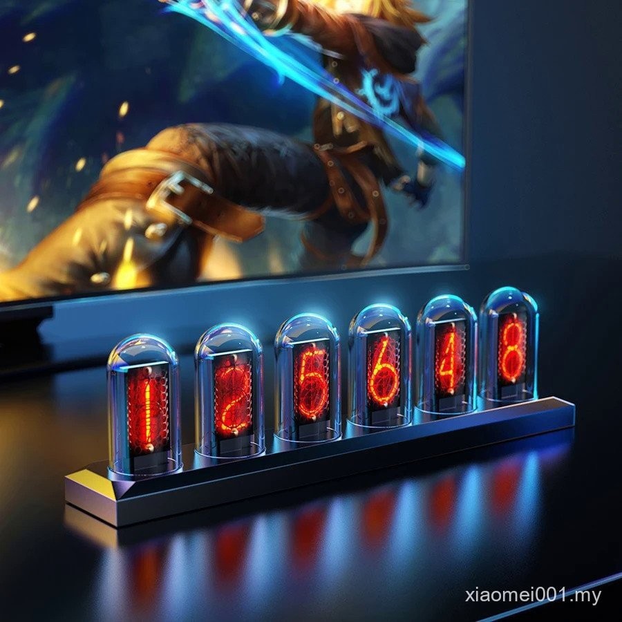 RGB Nixie Tube Clock LED Glows IPS Color Screen DIY Analog Digital Tube ...