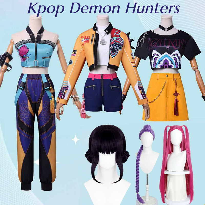 4/3/2Pcs Kpop Demon Hunter Costume Wig Set Rumi Mira Zoey Kids Clothes ...
