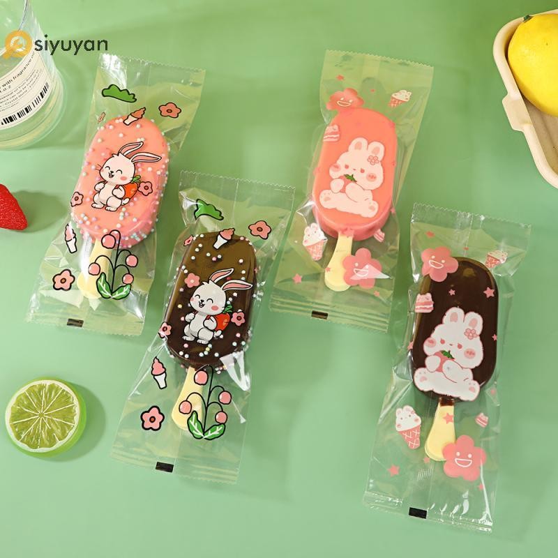 Si 100Pcs Food Grade Ice Cream Packing Bag DIY Disposable Plastic ...