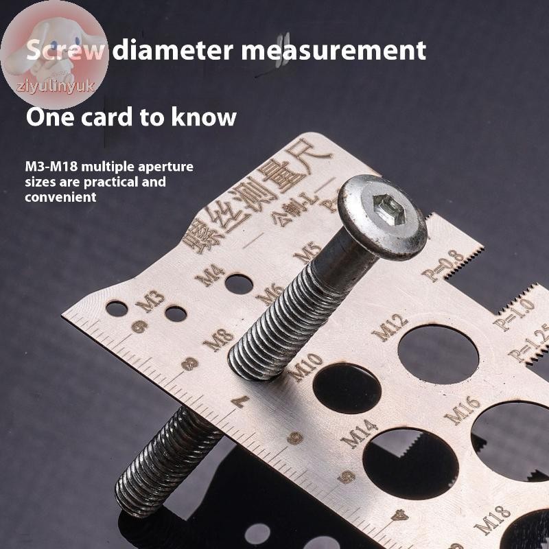 ziyulinyuk Screw Thread Pitch Gauge Ruler Measuring Tool Bolt Nut ...