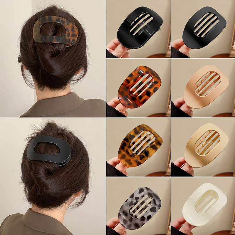 Plastic Elliptical Hair Clip Korean Style Simple and Versatile Duck ...