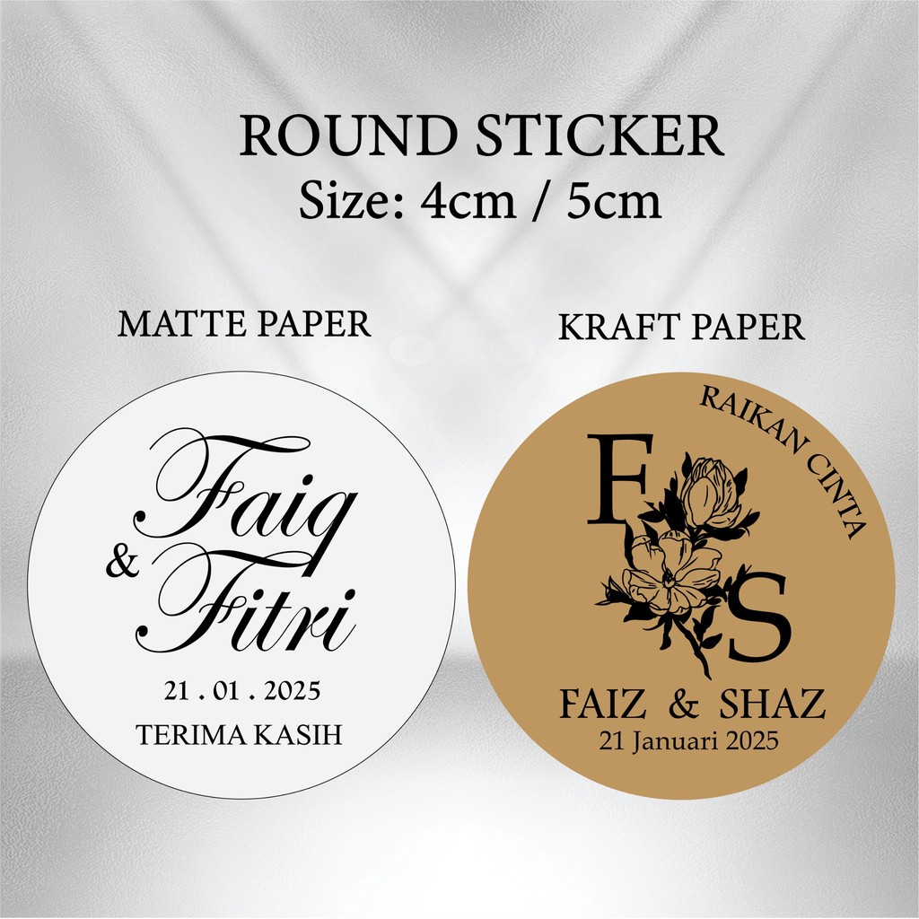 50pcs Sticker Custom Wedding Aqiqah Engagement Doorgift Nikah Thank You ...