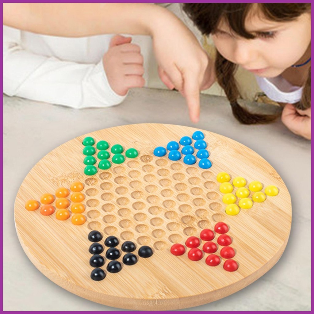 Hexagonal Wood Checkers Plate Chinese Wood Board Hexagonal Checkers ...