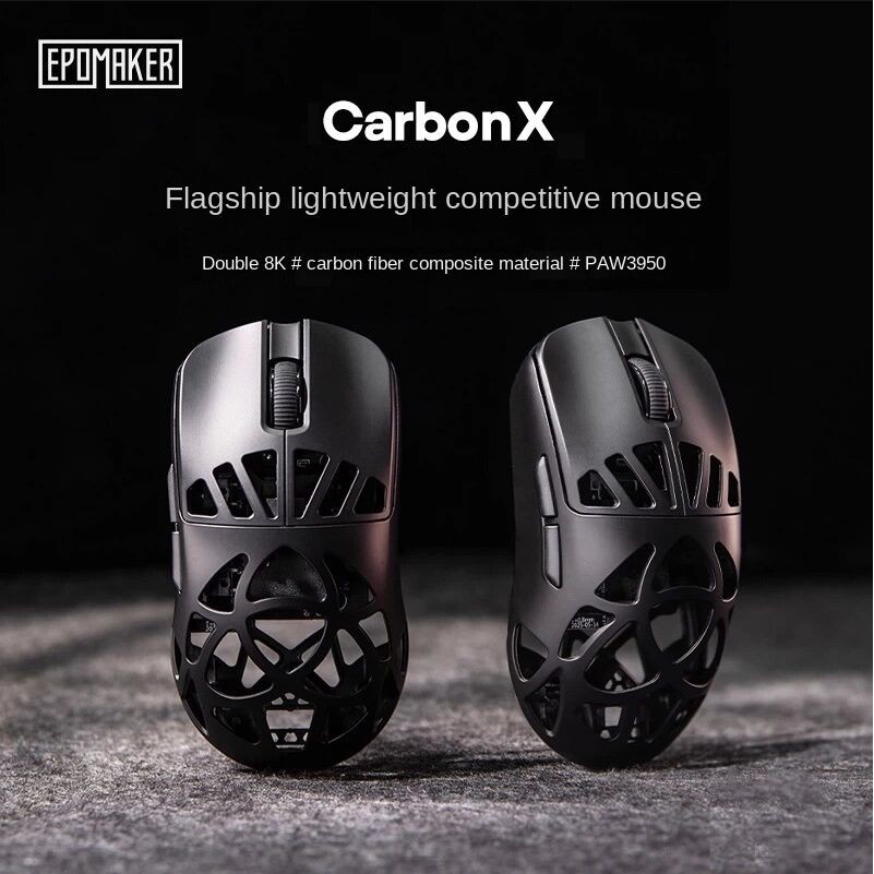 Epomaker CarbonX Carbon Fiber Lightweight PAW3950 Mouse 8K Bluetooth ...