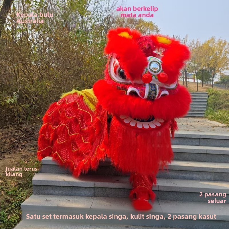 Tarian Naga dan Singa Set Penuh Alat Peraga Dewasa Double Singa Selatan ...