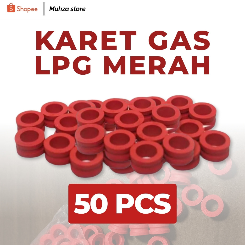 MERAH (50 PCS) Red Rubber LPG Gas Cylinder Safety Leak-Proof LPG Gas ...