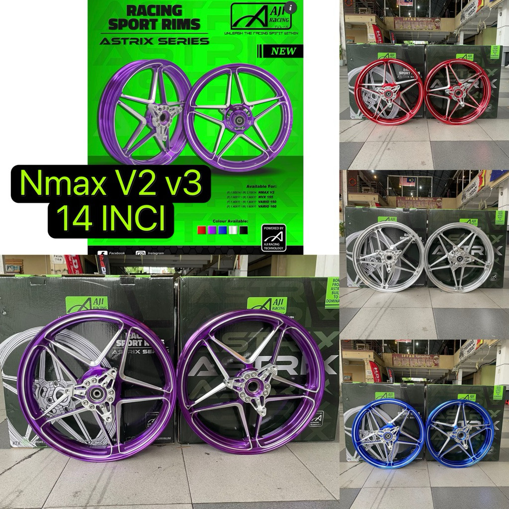 (14 INCI) (NMAX) NVX V3 AJI RACING (ASTRIX) SERIES * STAR DESIGN ...