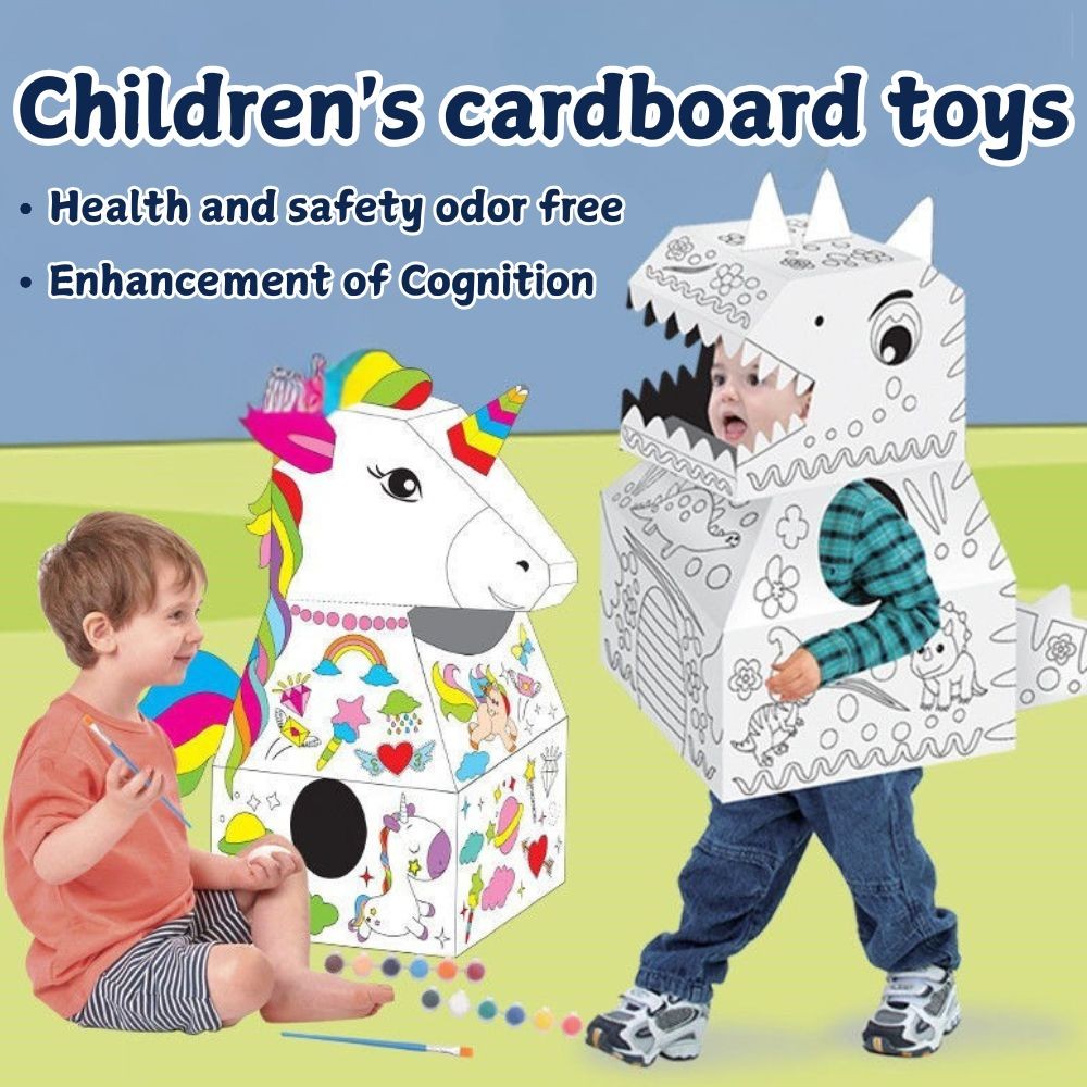 Carton 3D Toy Character Cardboard Children Dinosaur Carton Toys Cute ...