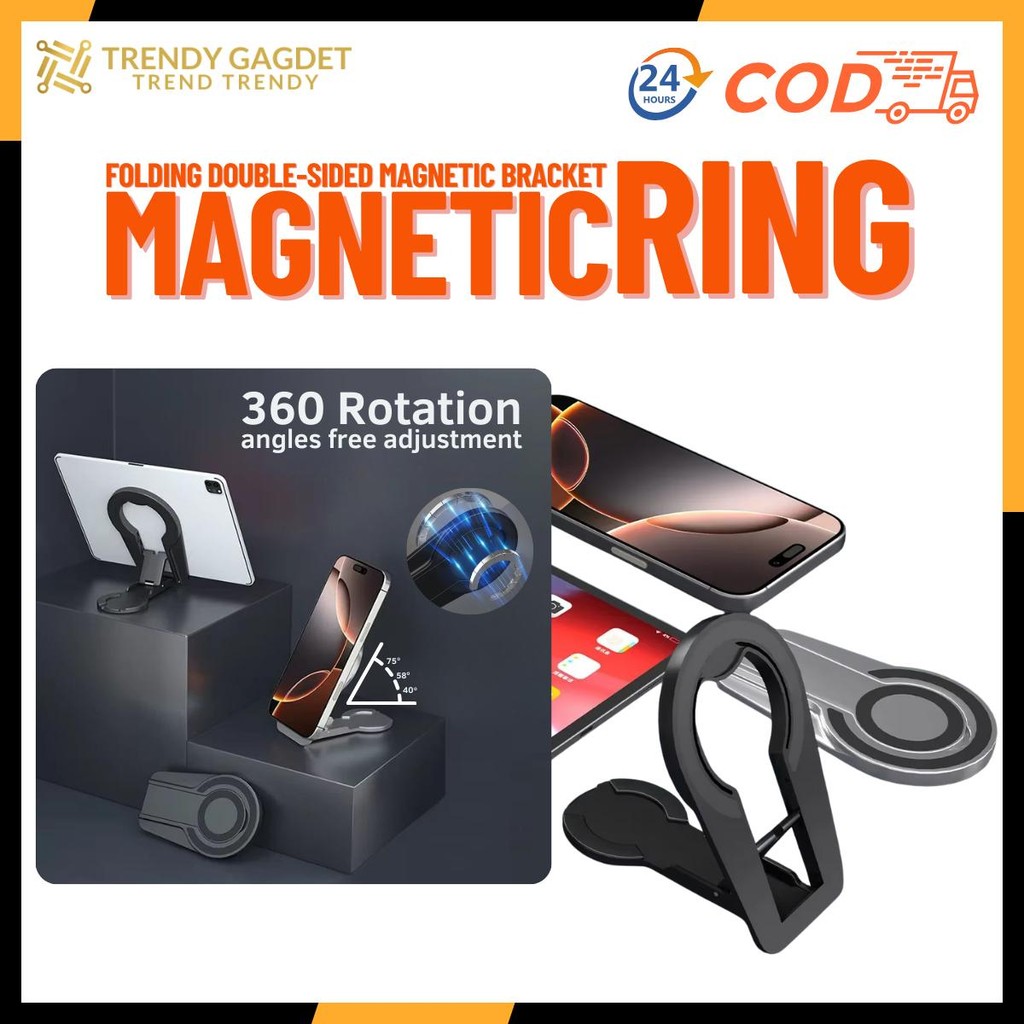 Trendy Gadget Double-Sided Magnetic Phone Stand 360° Rotation, Portable ...