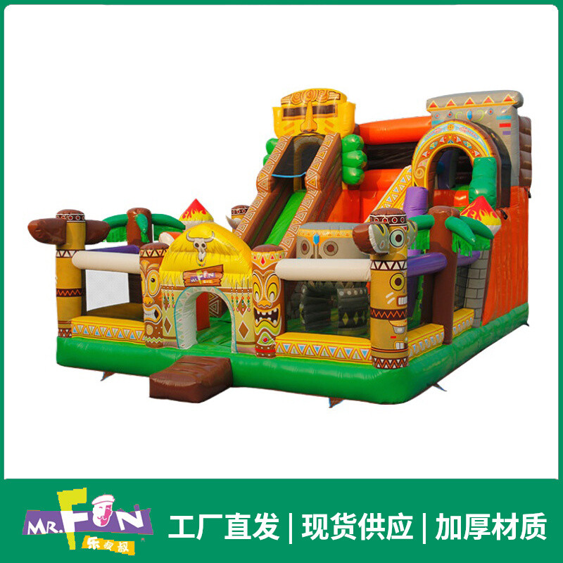 Children Inflatable Castle Outdoor Large Outdoor Slide Traimbling Bed ...