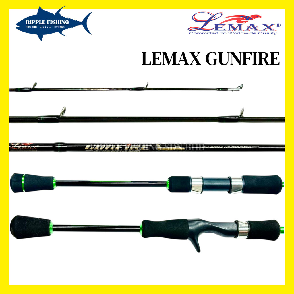 (RANDOM COLOR) LEMAX GUNFIRE SPINNING/ BAITCASTING(BC) FISHING ROD ...