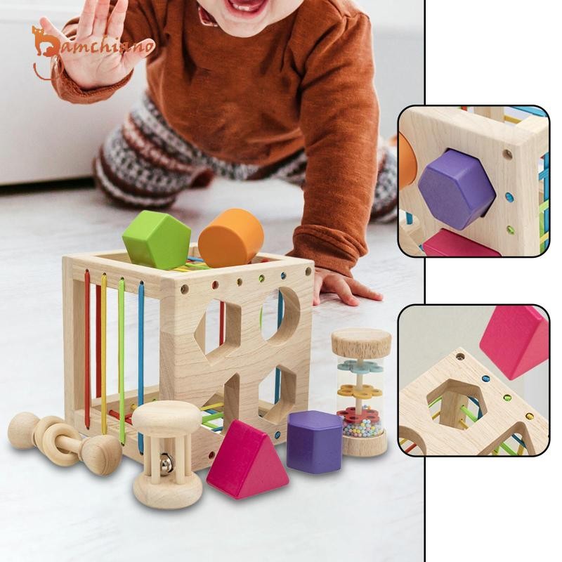 gamchiano Educational Shape Sorter Cube Bin for Children, Game with ...