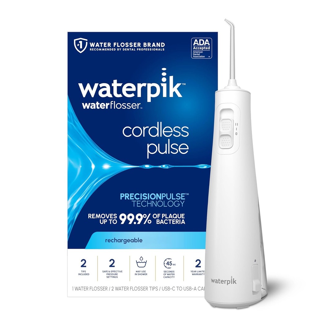 Waterpik Cordless Pulse Rechargeable Portable Water Flosser for Teeth ...