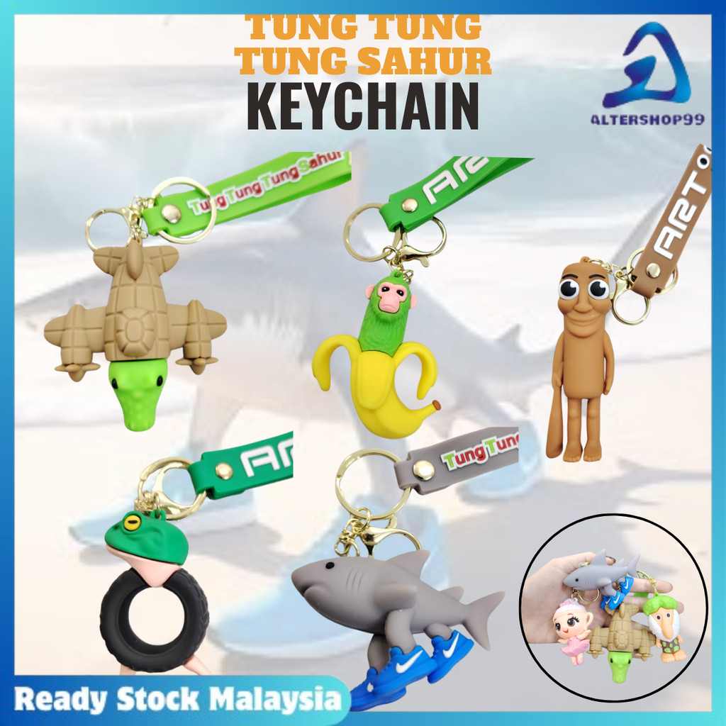 [Ready Stock ️] Funny Meme Keychain🤣, Italian Brainrot, Tung Tung Tung ...