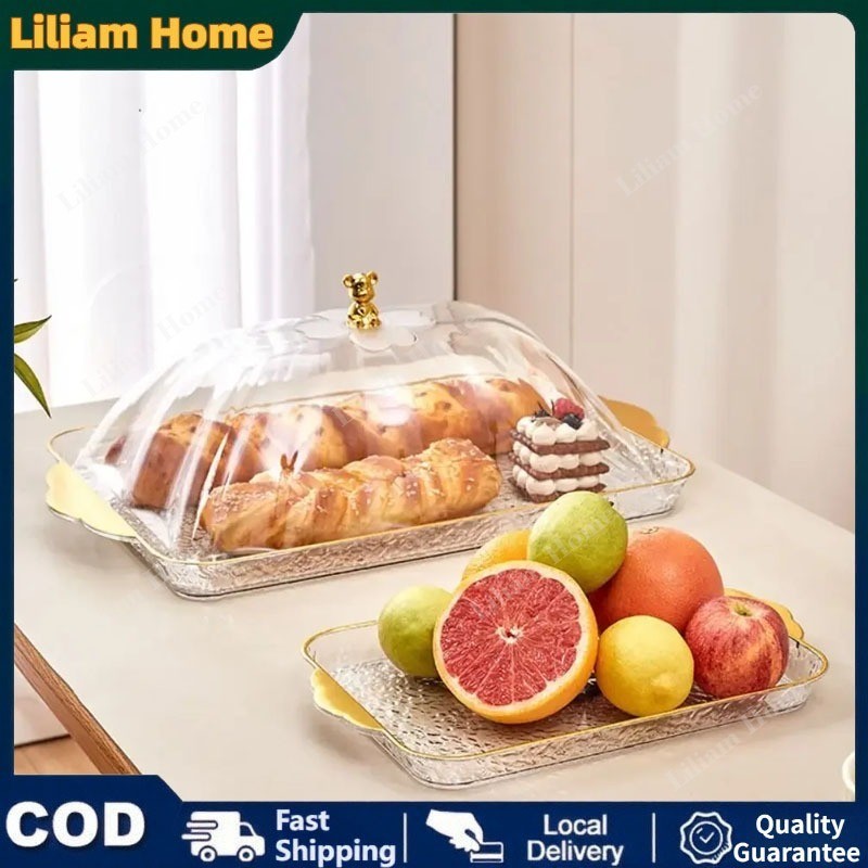 Dessert Fruit Tray with Lid Storage Container Reusable Serving Bowls ...