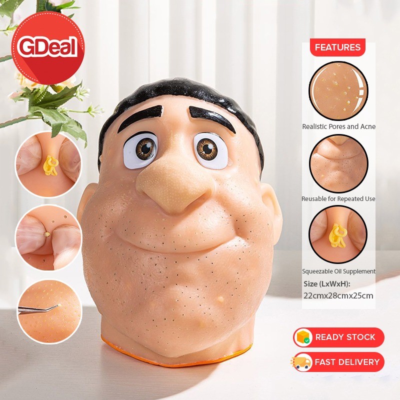 GDeal Stress Relief Acne Squeeze Toy Big Head With Blackhead Acne Nose ...