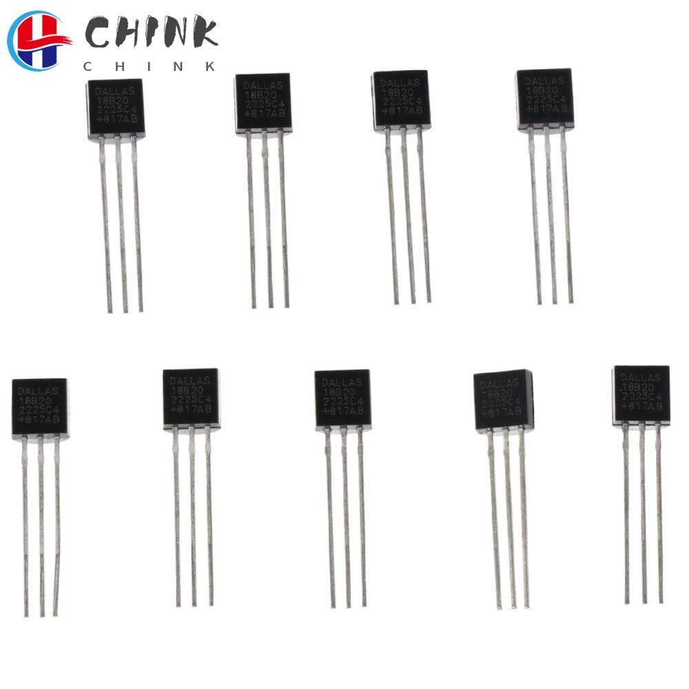 CHINK 10pcs Digital Thermometer, Black 18B20 TO-92 3 Pins Wire, Anti ...