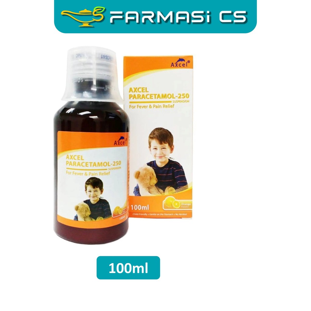 Axcel Paracetamol-250 Suspension 100ml EXP:11/2027 [ Orange Flavour ...