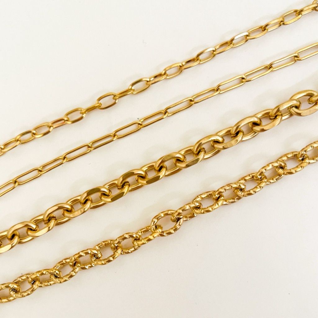 [DIY CHAIN] Stainless steel gold chain DIY bracelet necklace no ending ...