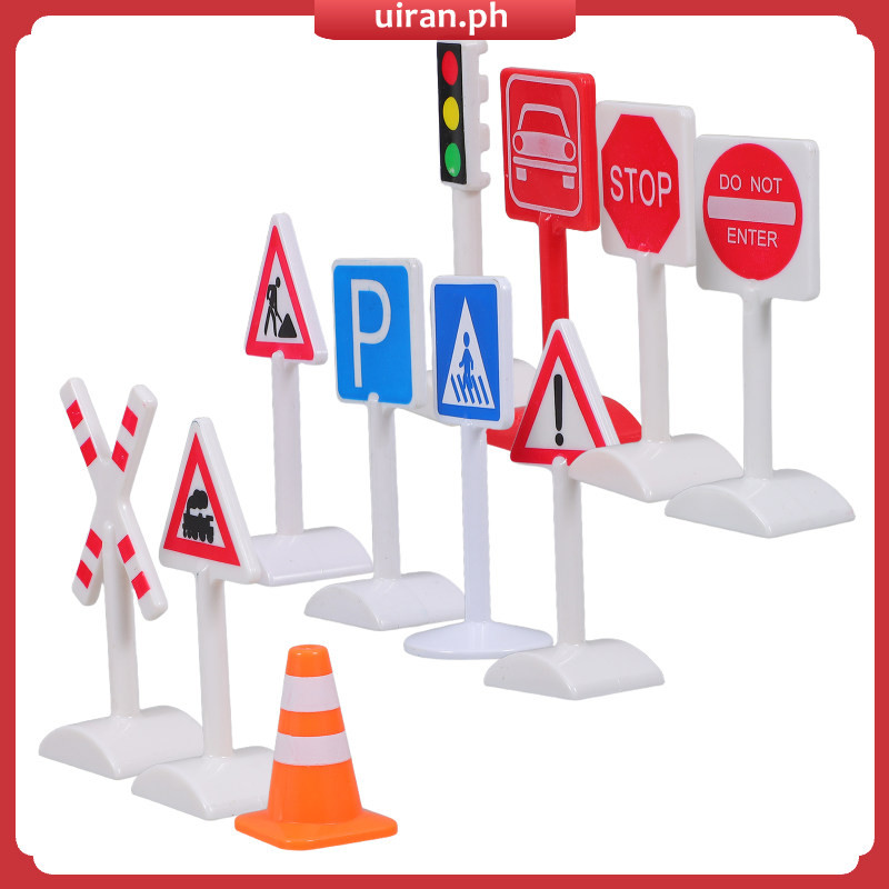 Traffic Light Toys Kit Stop Sign for Kids Mini Play Signs Road ...