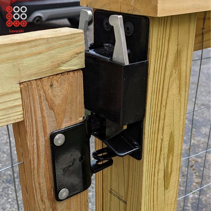 [Lovoski] Two Way Lockable Gate Latch Sturdy Black for Horse Corrals ...