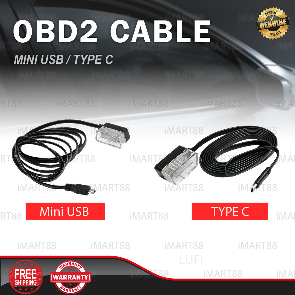 OBD2 OBD-II For OBD Gauge 16pin Diagnostic Extension Adapter to Mini ...