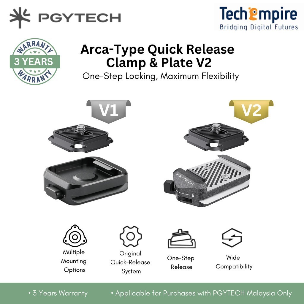 PGYTECH Arca-Type Quick Release Clamp & Plate / Action Camera Plate ...