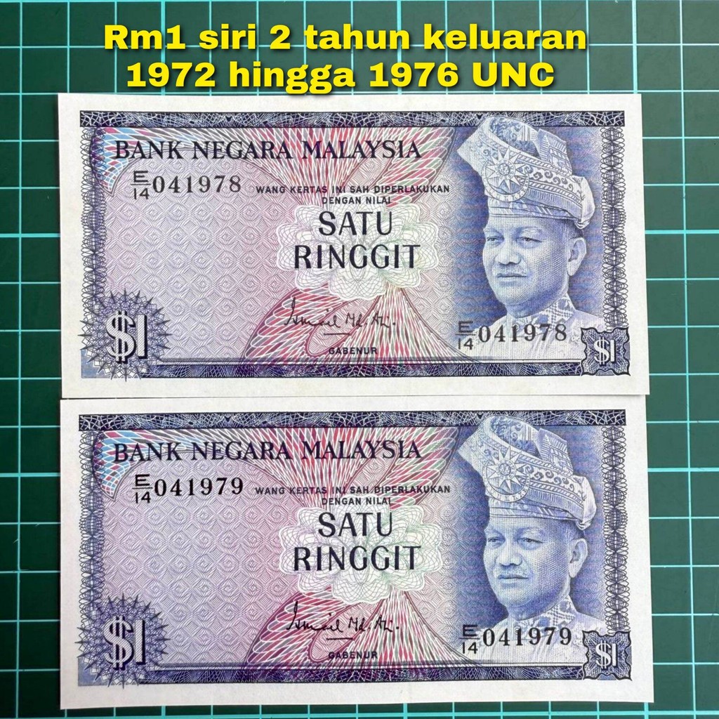 A576 rm1 siri 2 UNC duit kertas lama duit Malaysia lama tabung duit rm1 ...