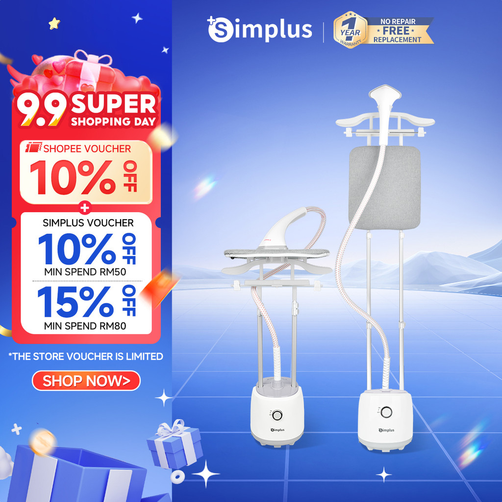 Simplus 2 in 1 Garment Steamer丨2000W丨Ironing Board丨Double Poles丨 ...