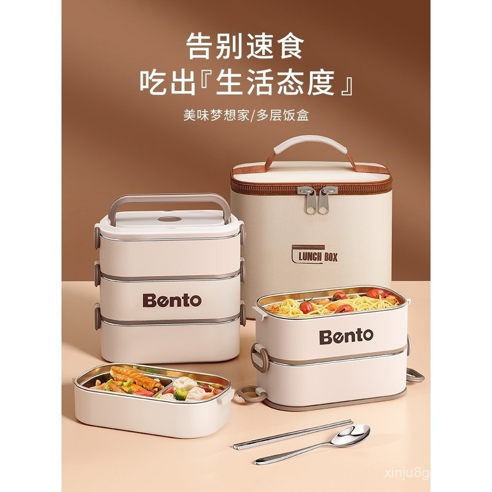 Multi-Layer Layered Insulated Lunch Box Portable Office Workers ...